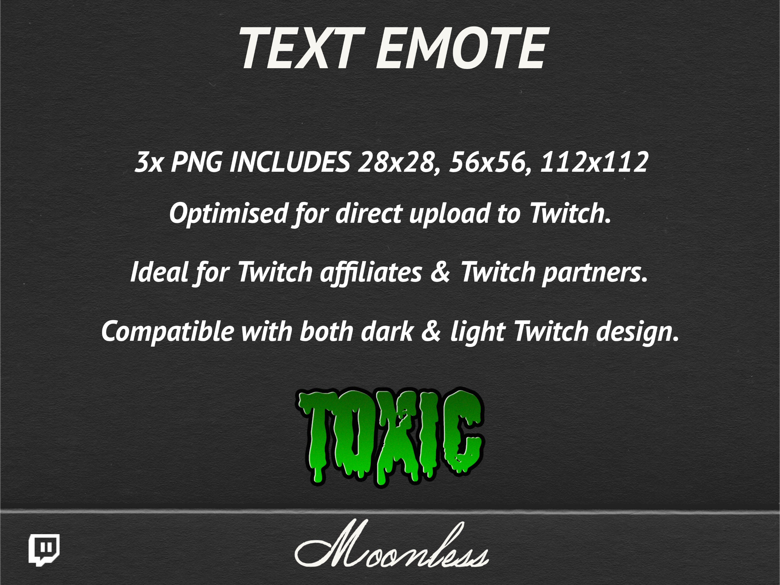 Toxic Text Emote - PNG Digital File Instant Download - Twitch Stream RL ...