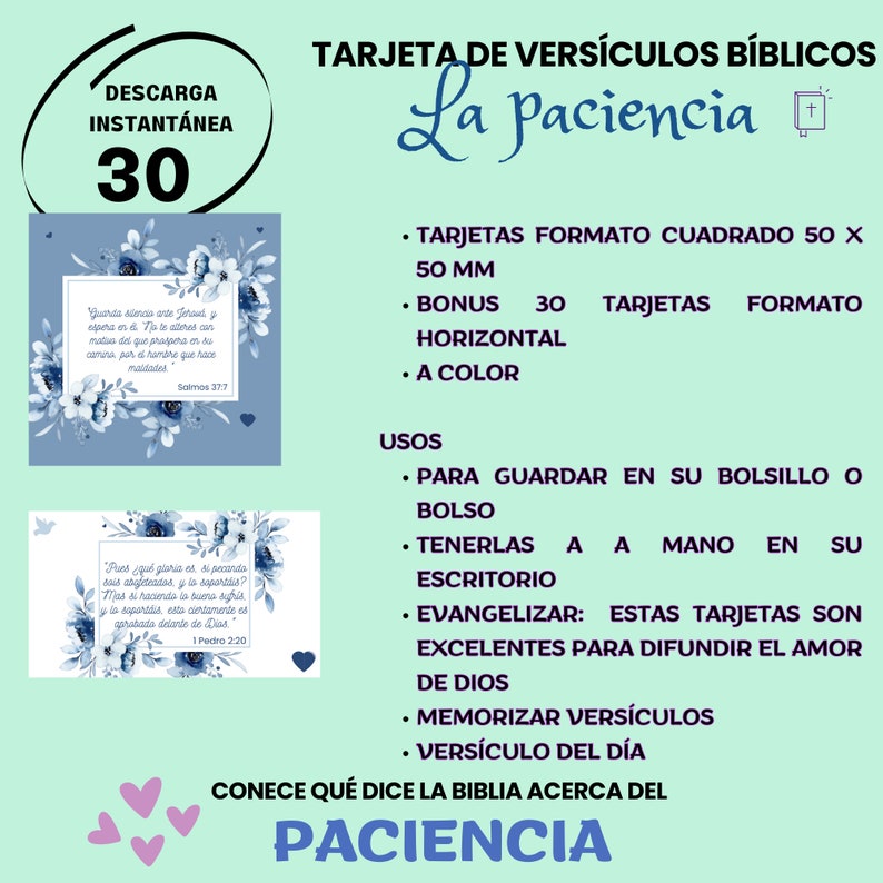 30 Printable Bible Verse Cards 30-bonusverses on Patience/bible Memory ...