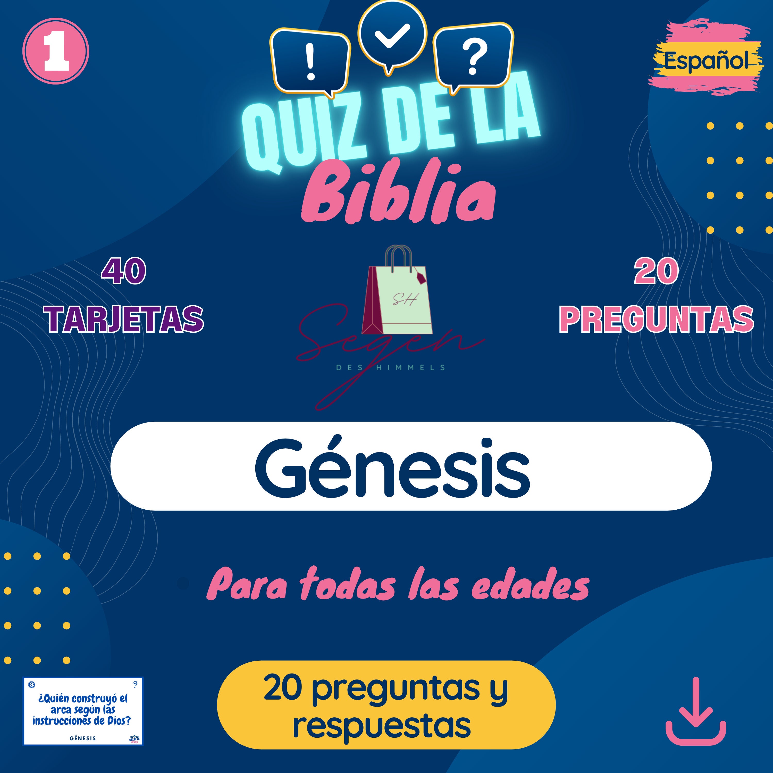 Cuestionario bíblico / Tarjetas Quiz de la Biblia/ Bible Quiz / 40 ...
