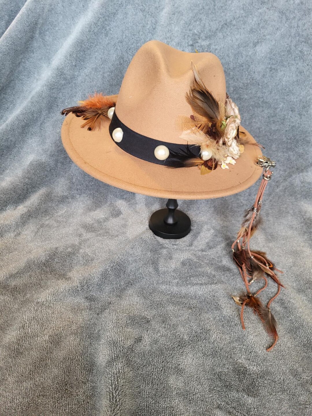Feathered Fedora Hat: Gilded Age Derby Style - Etsy