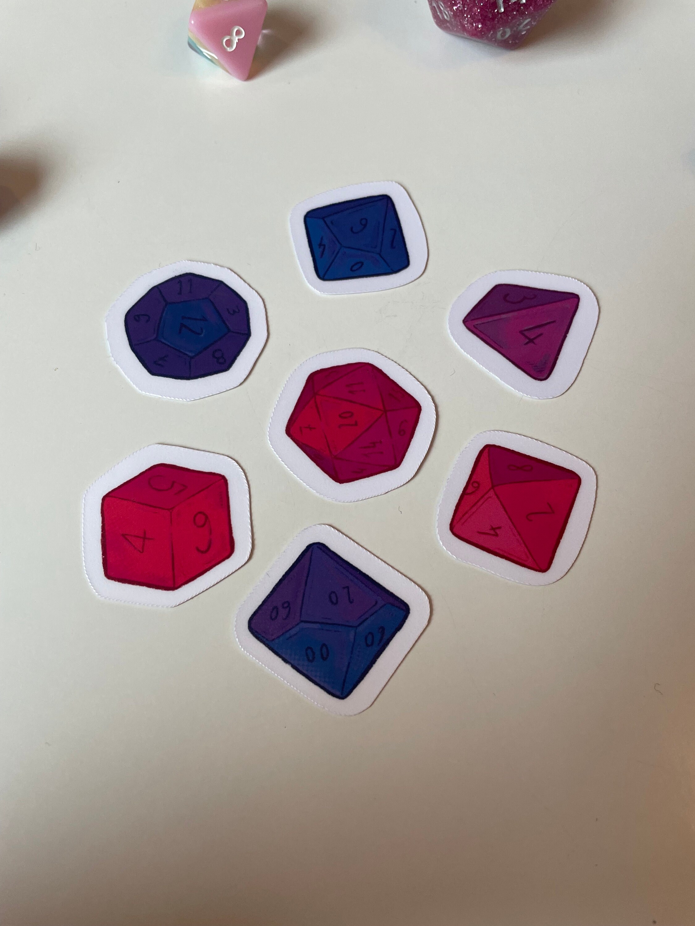 D&D PRIDE Dice Sticker Set -set of Seven Stickers Ttrpg - Etsy