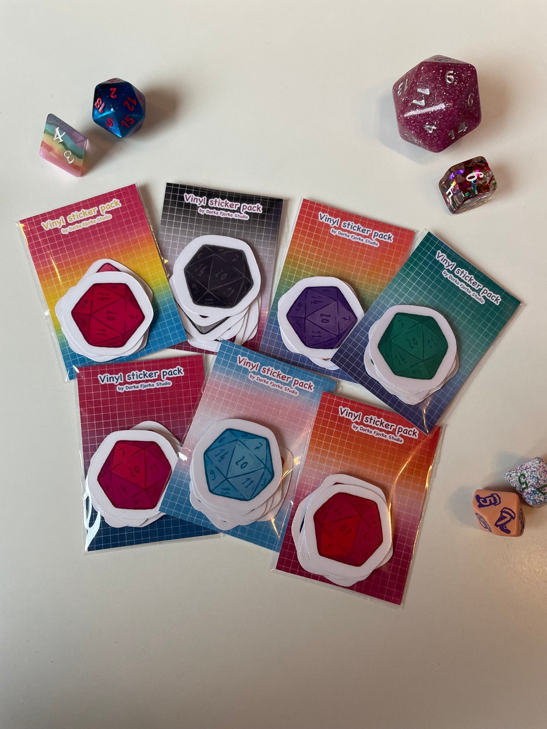 D&D PRIDE Dice Sticker Set -set of Seven Stickers Ttrpg - Etsy