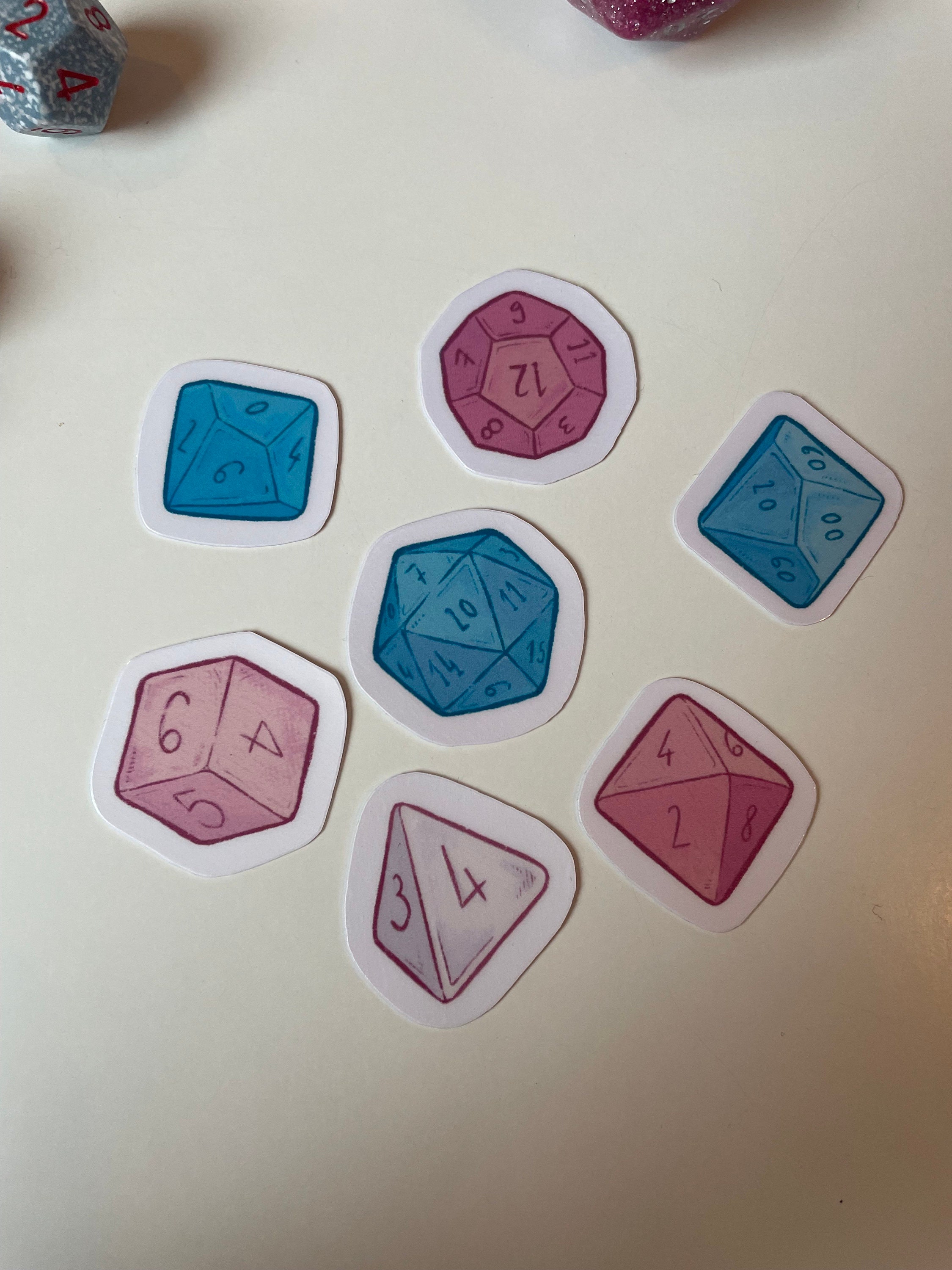 D&D PRIDE Dice Sticker Set -set of Seven Stickers Ttrpg - Etsy
