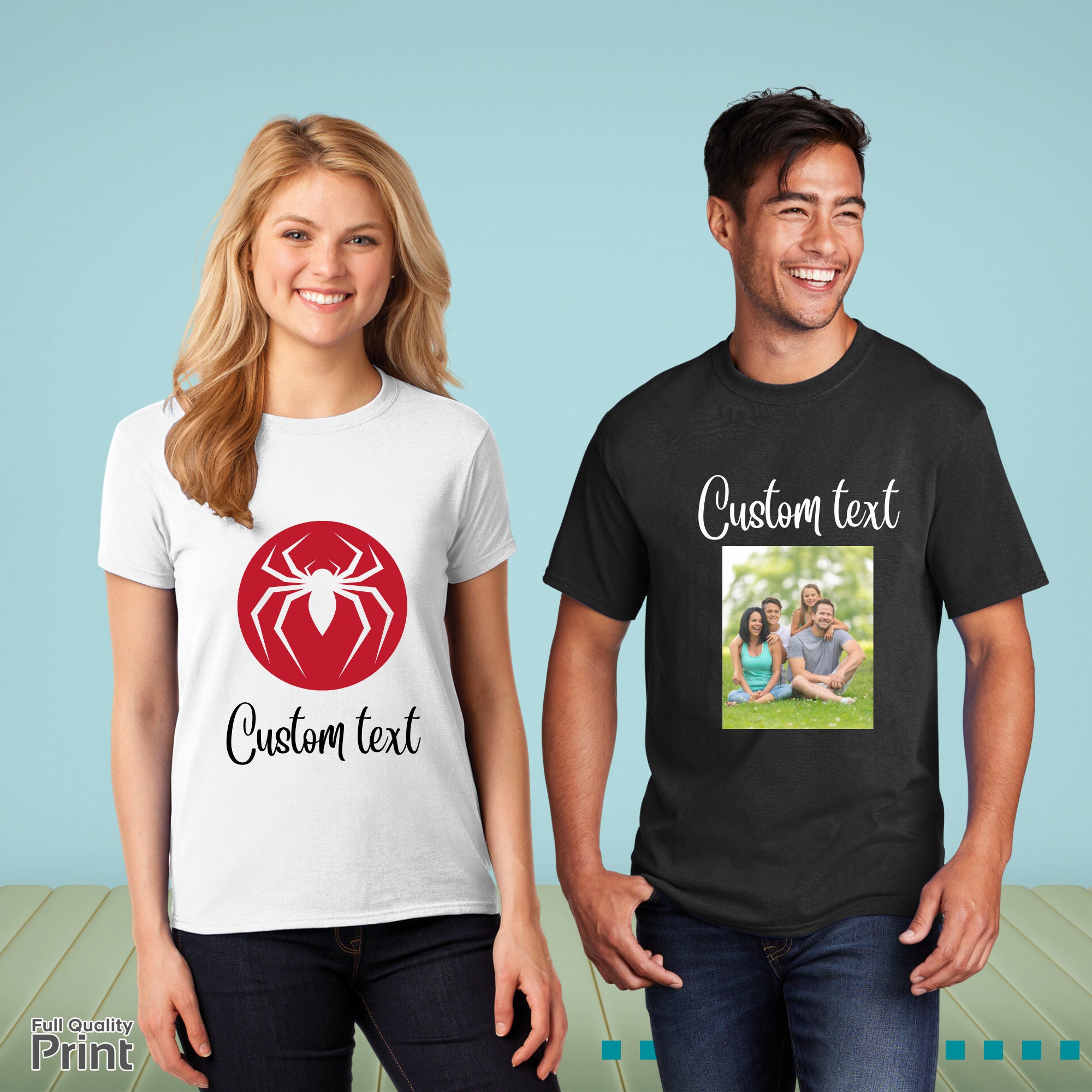 Custom T-shirt Print One Side Personalized Unisex Ready in 24hrs, Fast ...