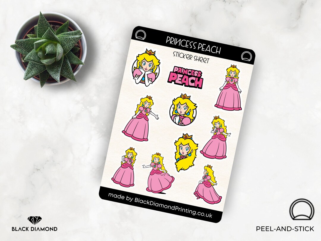 Kawai Princess Peach Sticker Sheet for Kids Cute Laptop Sticker for ...