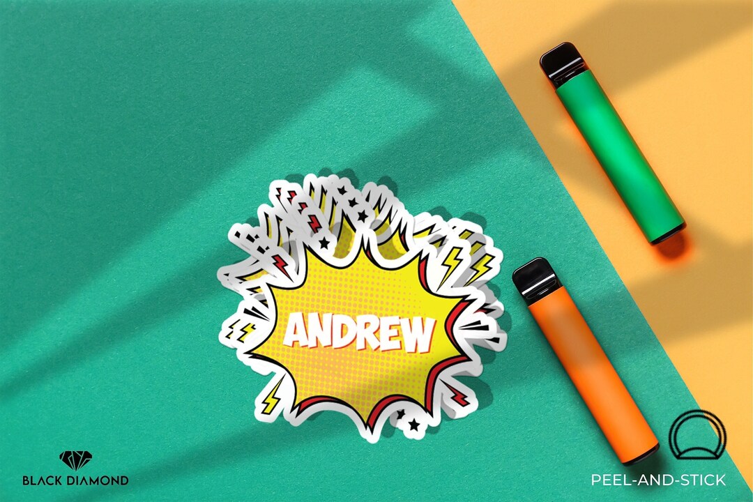 Personalized Retro Name Sticker for Boyscomic Book Name - Etsy
