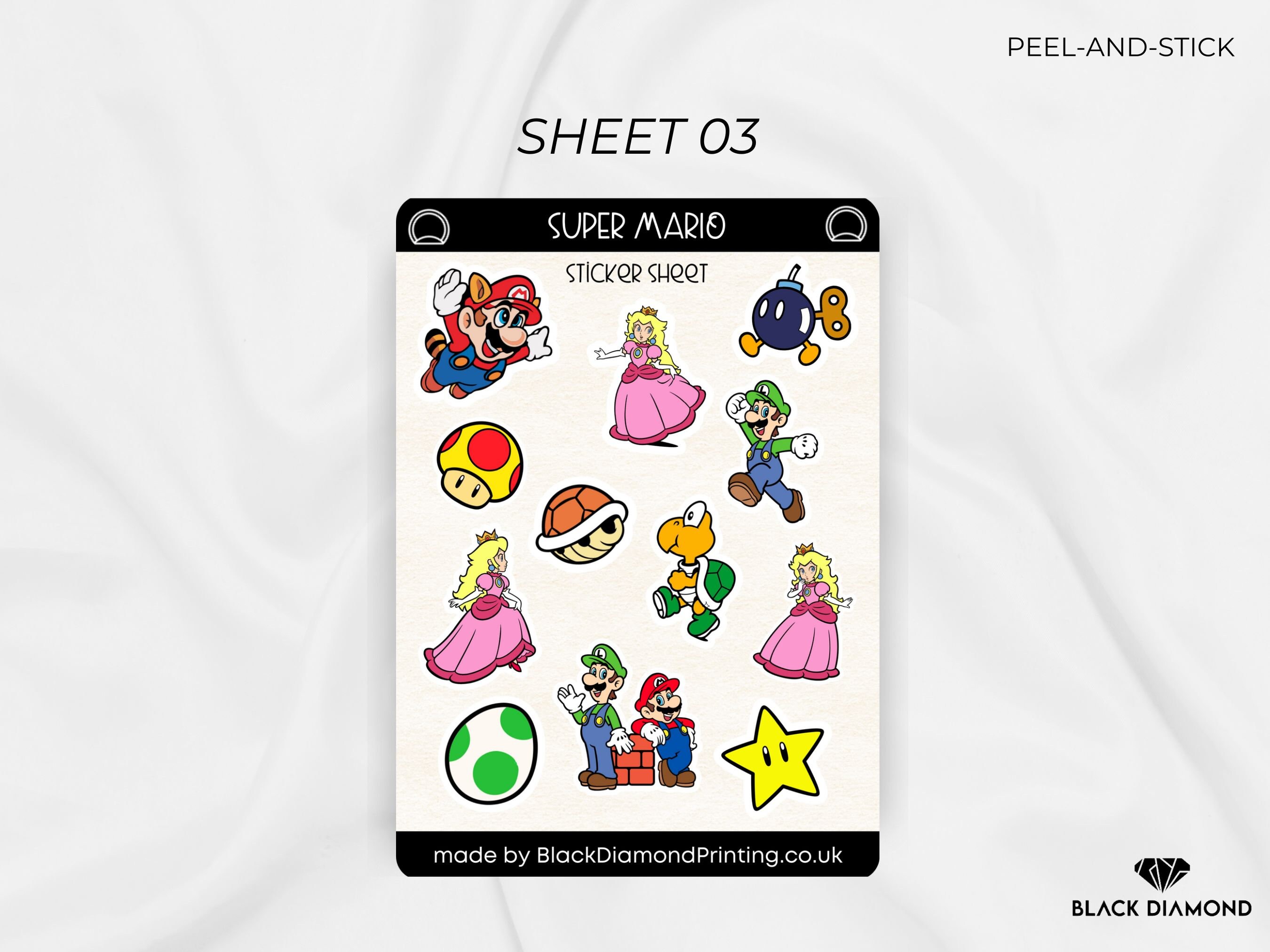 Super Mario Sticker Sheet Mario Bros Sticker Pack Mario and Luigi ...