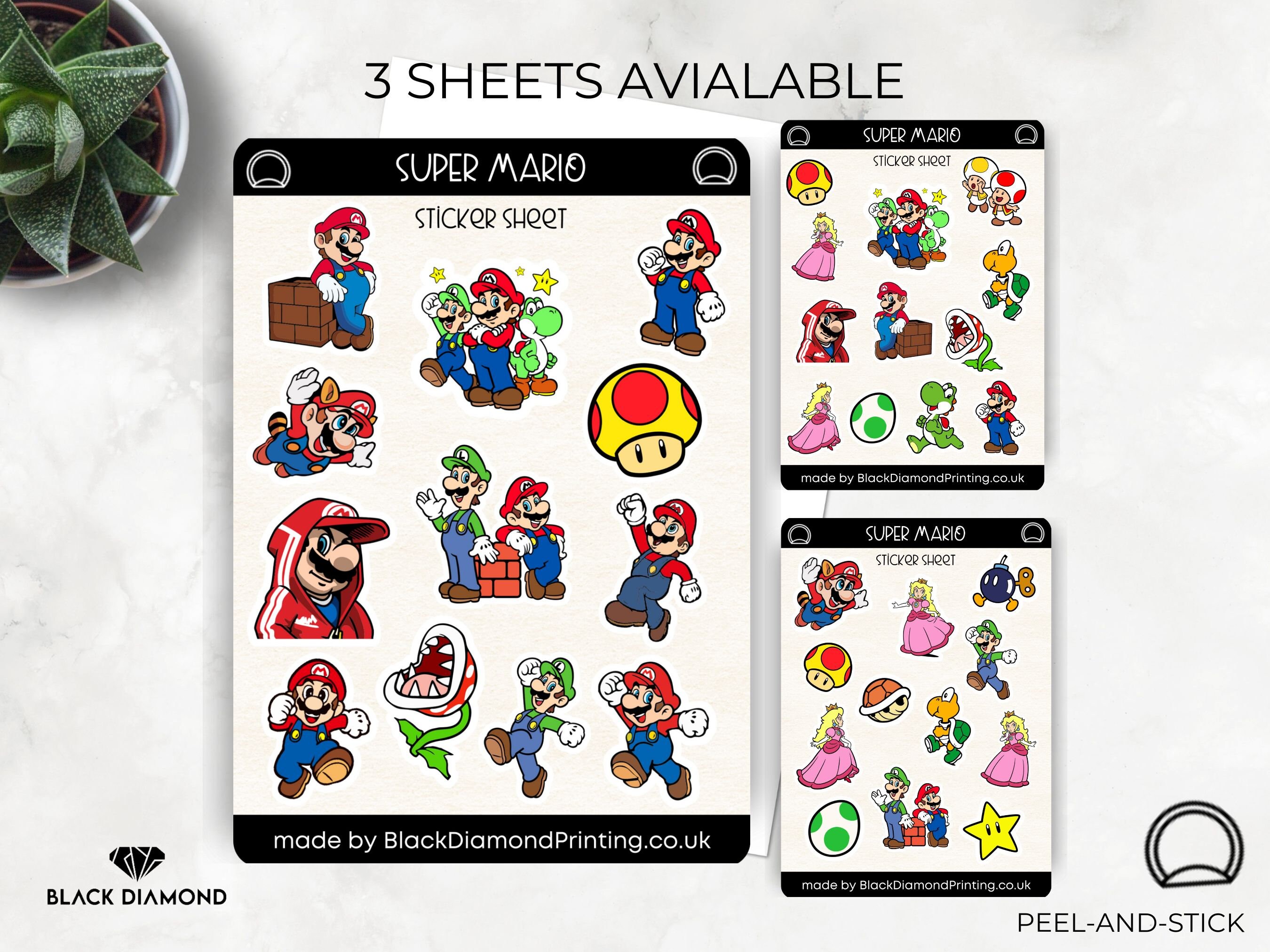 Super Mario Sticker Sheet Mario Bros Sticker Pack Mario and Luigi ...