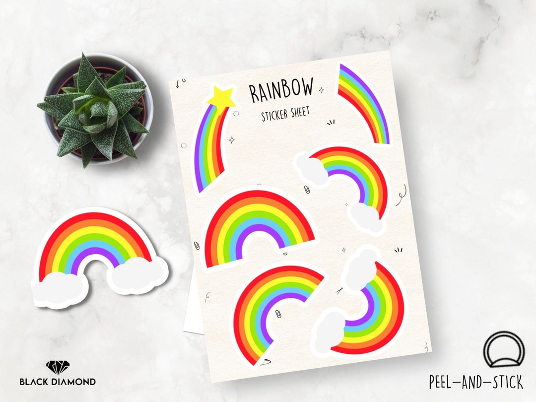 Cute Rainbow Sticker Sheet Rainbow Pride Sticker for Queer - Etsy