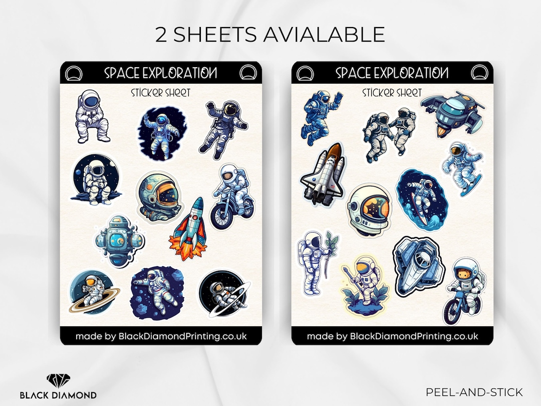 Outer Space Sticker Sheet Astronaut Sticker Space Travel Sticker ...