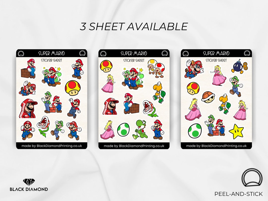 Buy Super Mario Sticker Sheet Mario Bros Sticker Pack Mario and Luigi ...