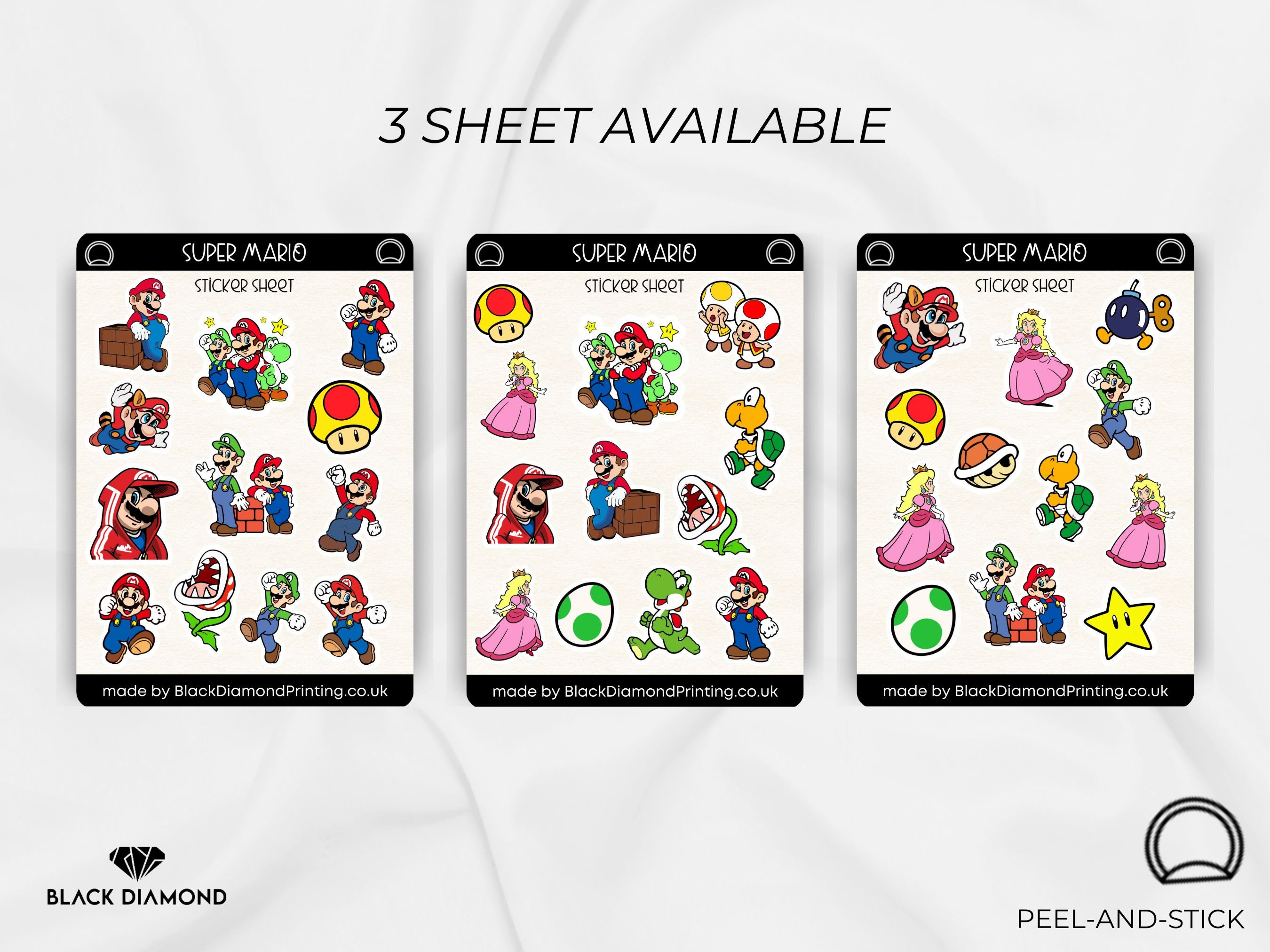 Super Mario Sticker Sheet Mario Bros Sticker Pack Mario and Luigi ...