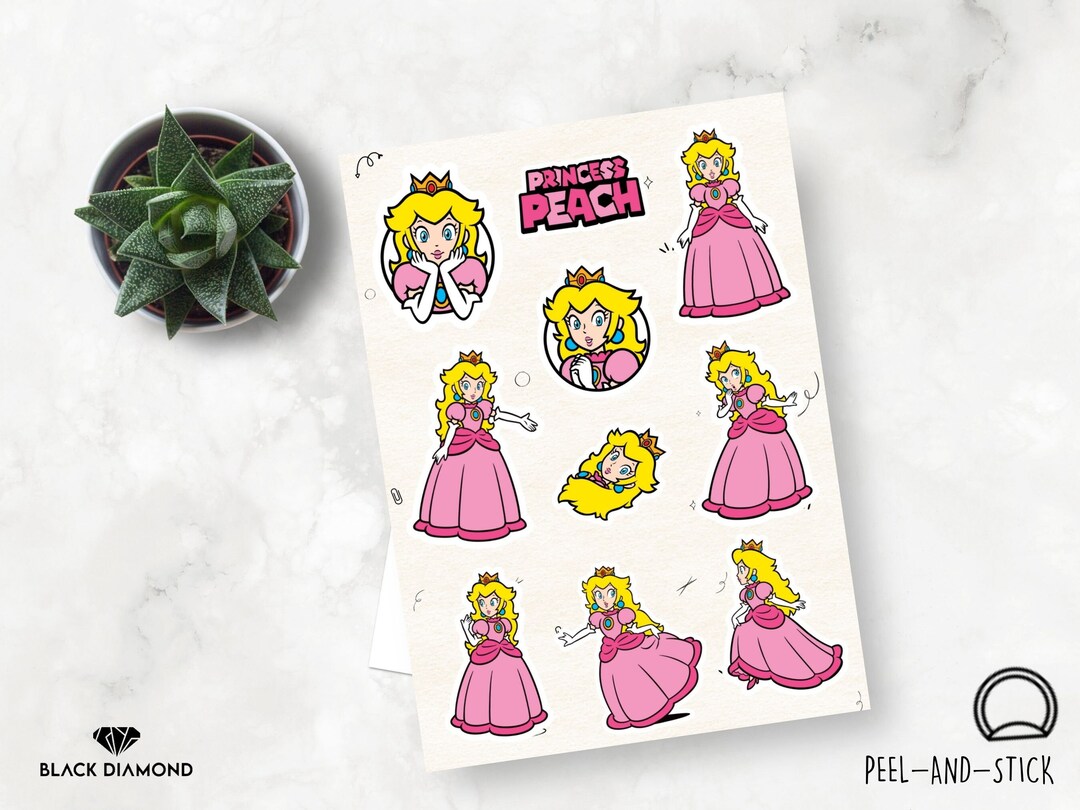 Kawai Princess Peach Sticker Sheet for Kids Cute Laptop - Etsy