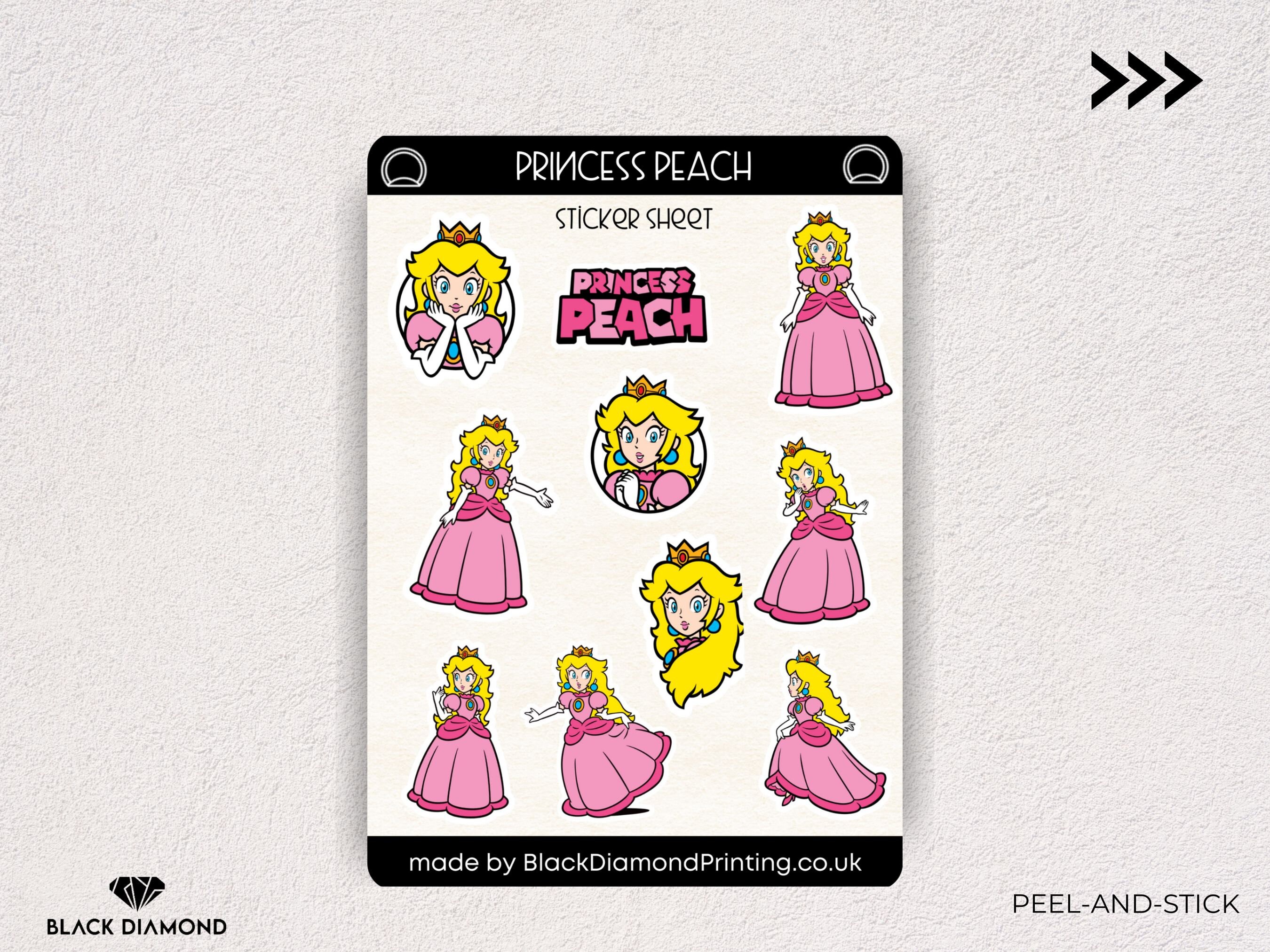 Kawai Princess Peach Sticker Sheet for Kids Cute Laptop Sticker for ...
