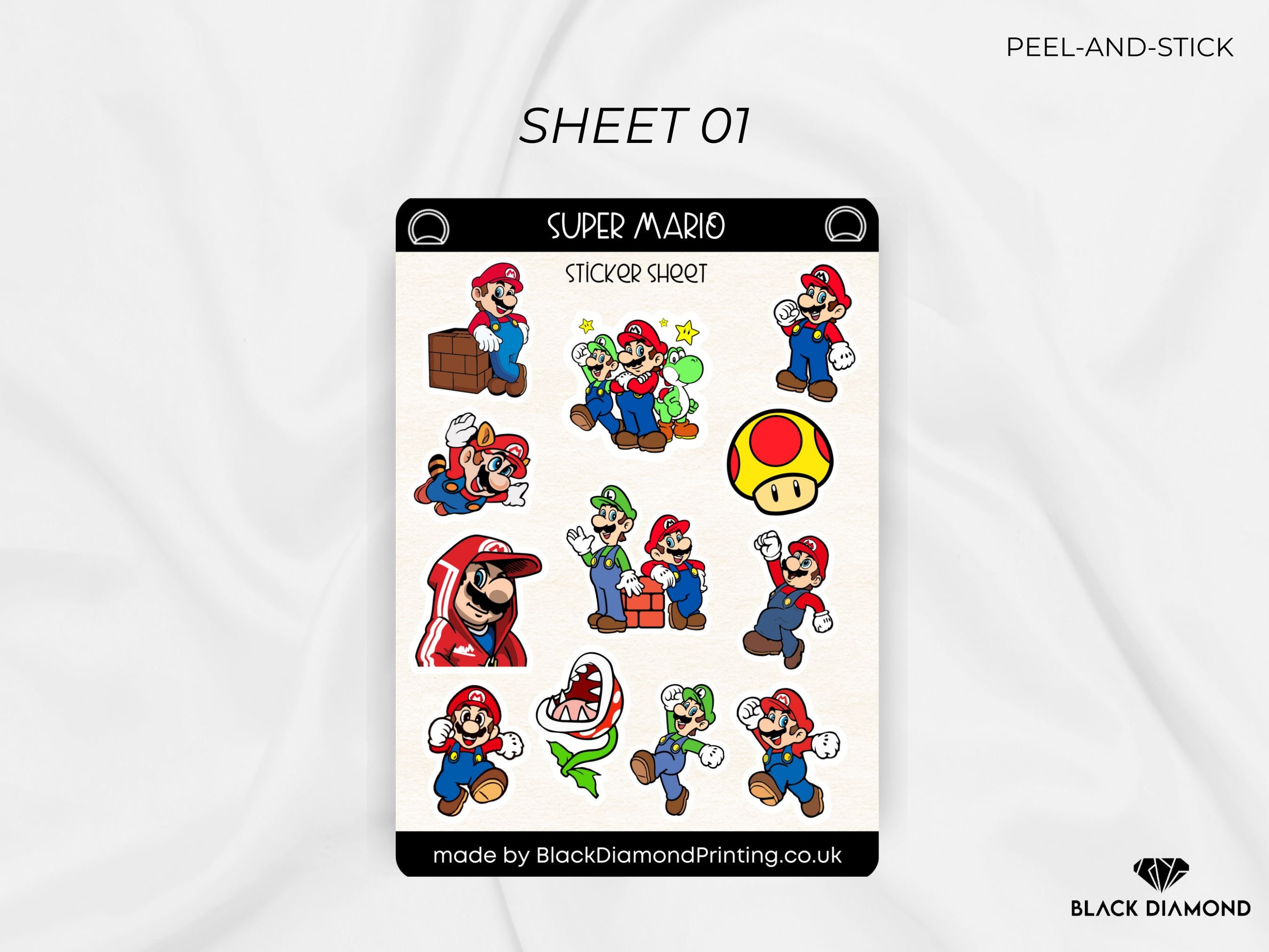 Super Mario Sticker Sheet Mario Bros Sticker Pack Mario and Luigi ...