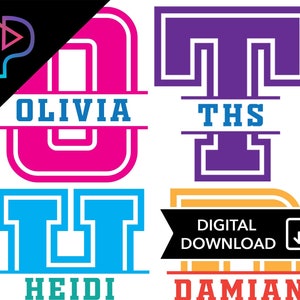 Split Monogram Alphabet SVG Files for Personalized Gift, Halloween ...