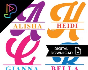 Split Monogram Alphabet SVG Files for Personalized Gift, Halloween ...