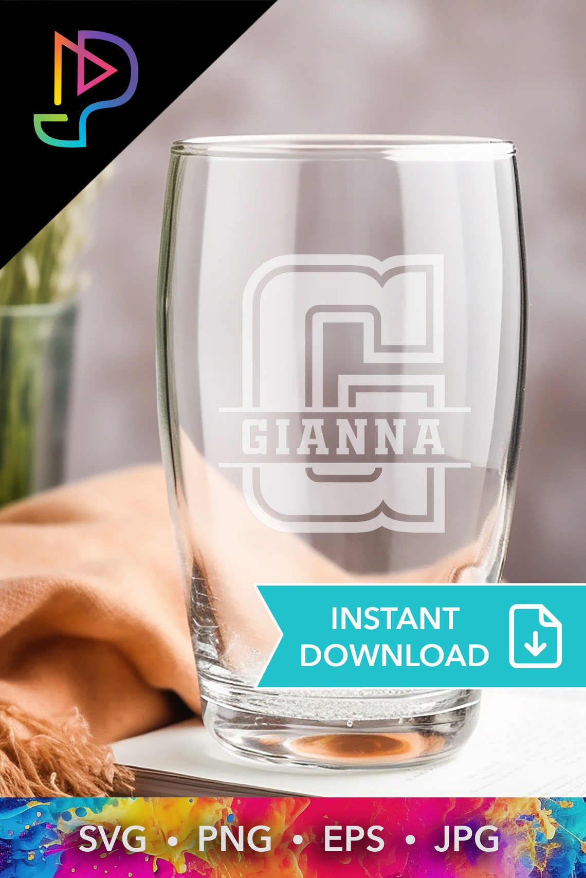 Split Monogram Alphabet SVG Files for Personalized Gift, School Spirit ...