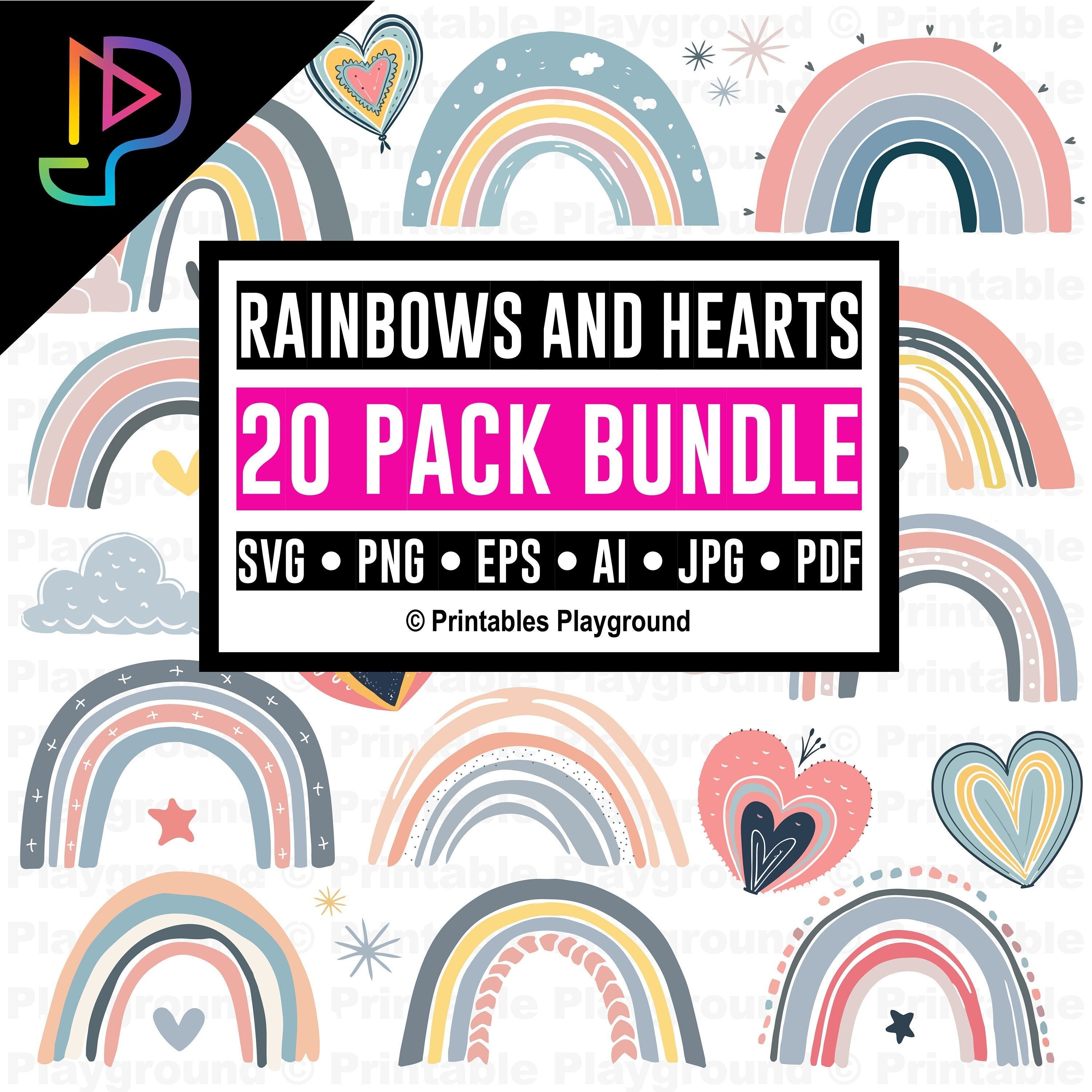 Boho Rainbow SVG Digital Download Set for Little Girl, Boho Bundle PNG ...