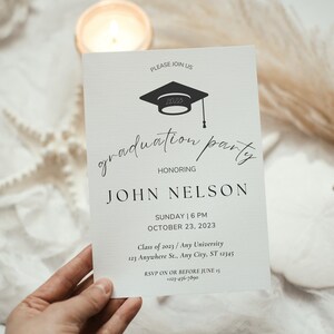 Graduation Party Invitation Template Editable, Graduation Annauncement ...