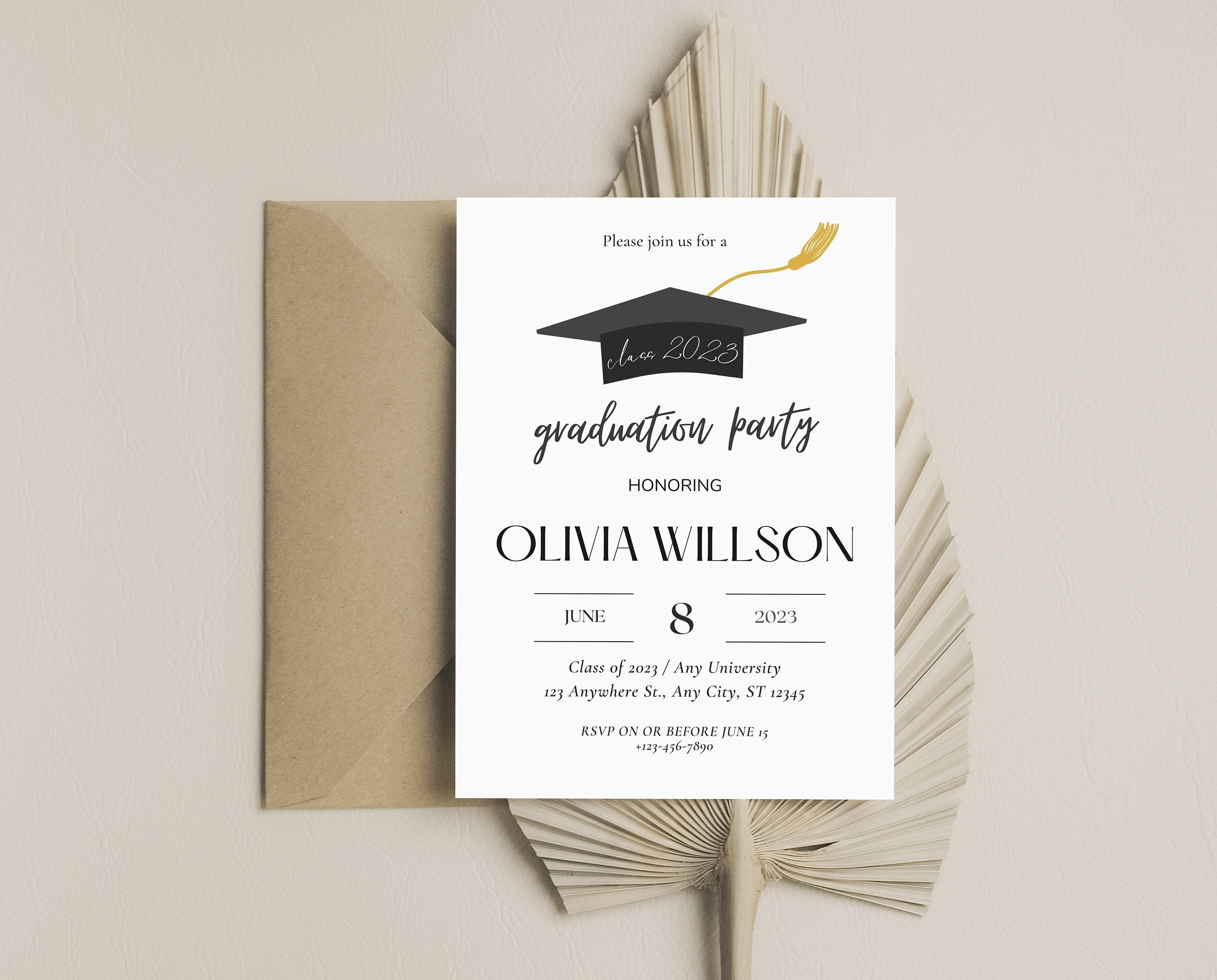 Graduation Party Invitation Template Editable Graduation - Etsy