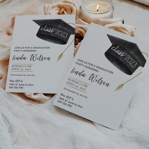 Graduation Party Invitation Template Editable, Graduation Annauncement ...