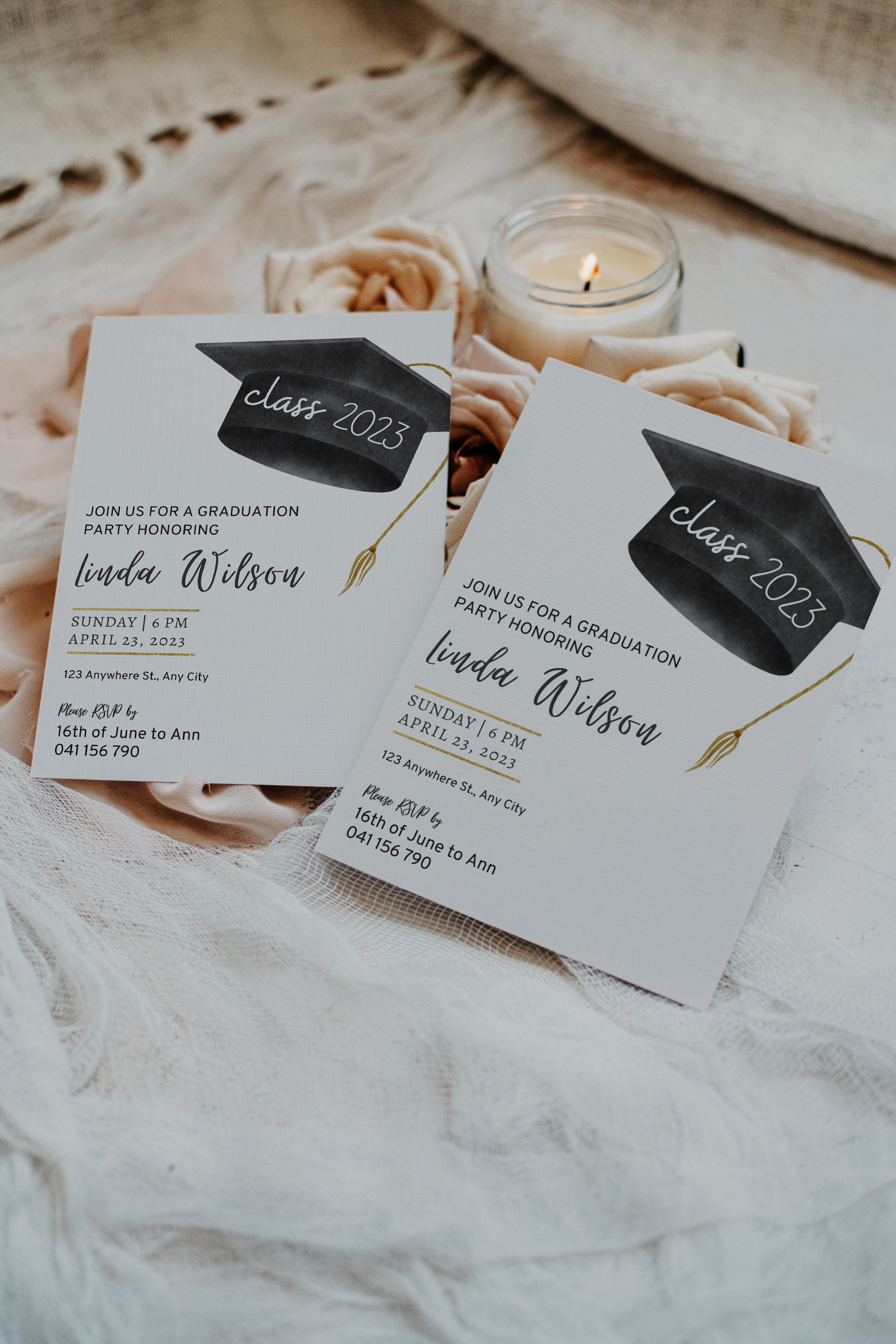 Graduation Party Invitation Template Editable, Graduation Annauncement ...