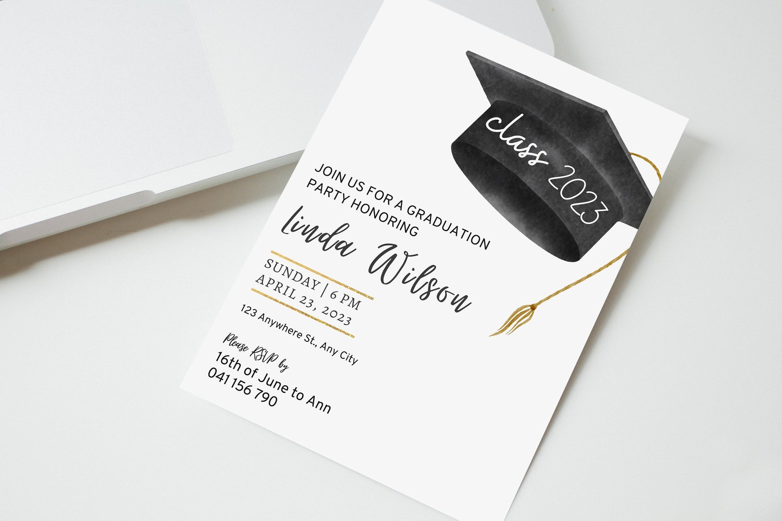 Graduation Party Invitation Template Editable, Graduation Annauncement ...