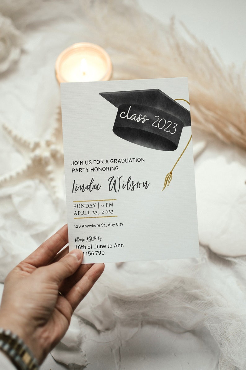 Graduation Party Invitation Template Editable, Graduation Annauncement ...