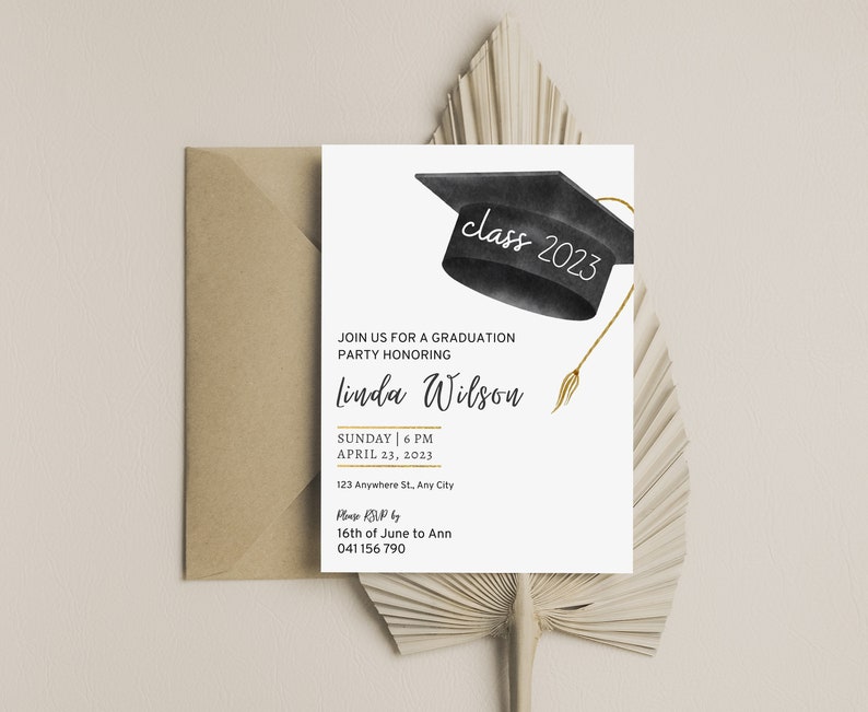 Graduation Party Invitation Template Editable, Graduation Annauncement ...