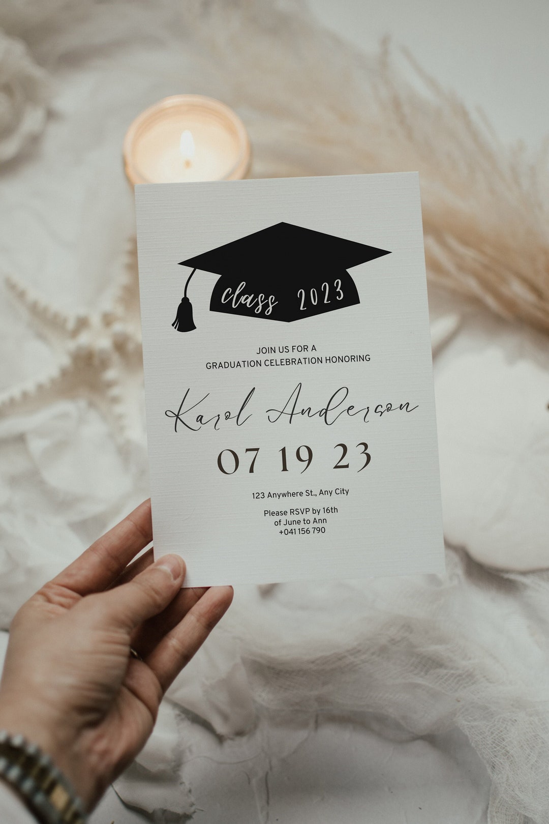 Graduation Invitation Editable Template Graduation - Etsy