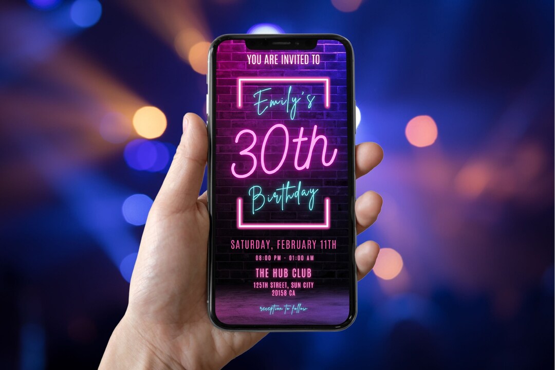Digital 30th Birthday Invitation Template Thirty Birthday Electronic ...