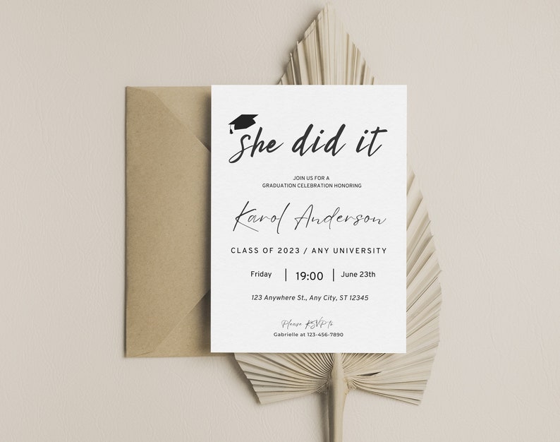 Graduation Party Invitation Template Editable Graduation - Etsy