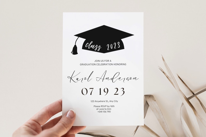 Graduation Party Invitation Template Editable Graduation - Etsy