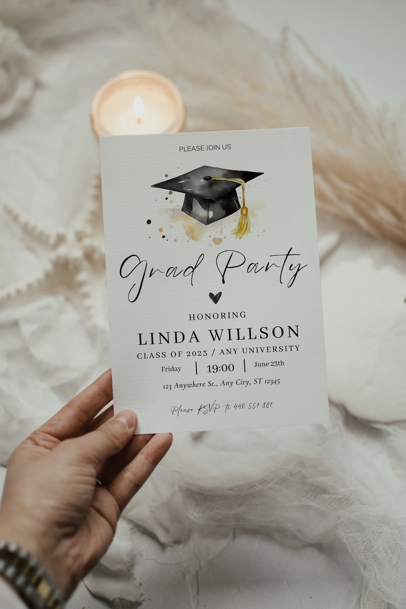 Graduation Party Invitation Template Editable Graduation - Etsy