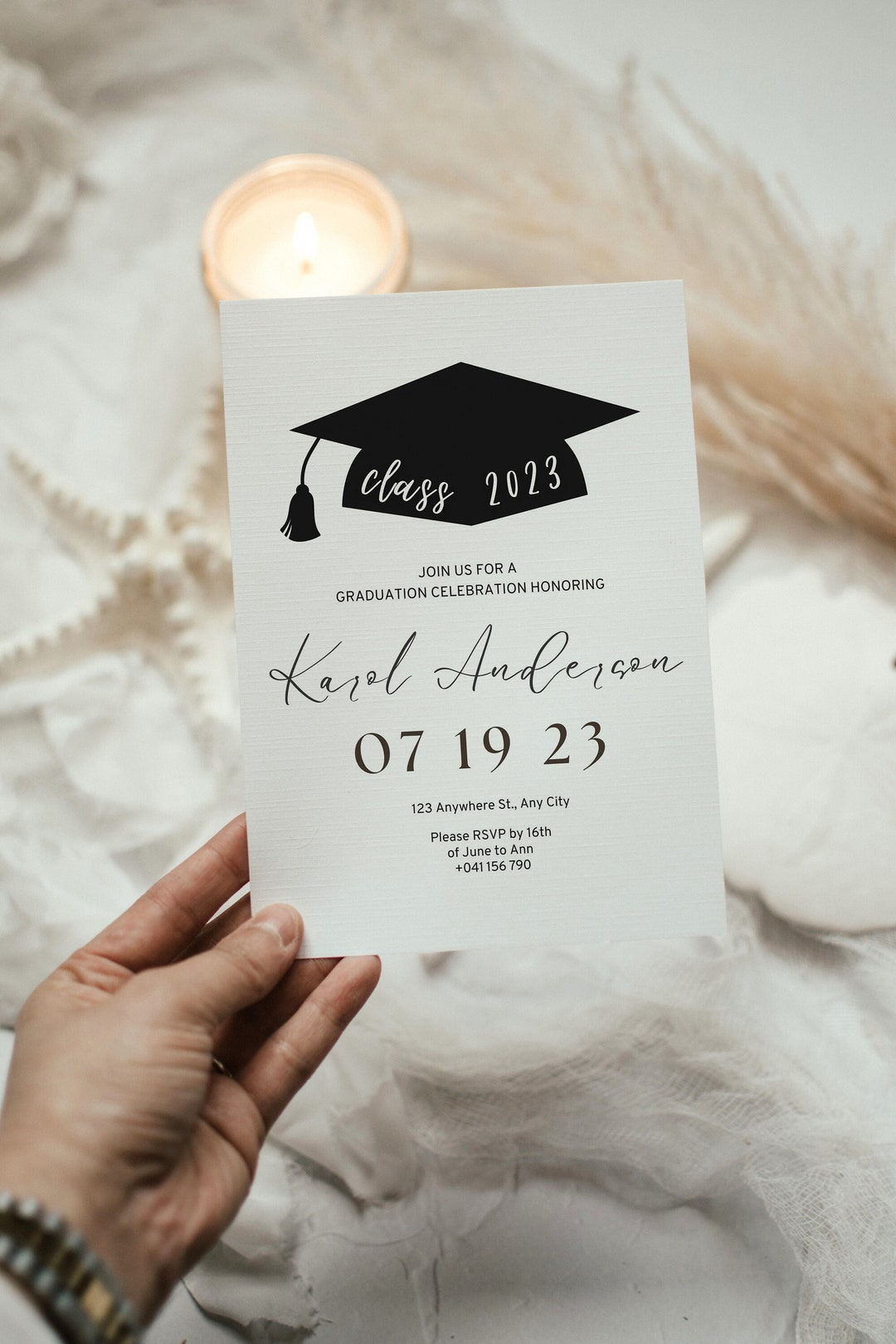 Graduation Invitation Editable Template, Graduation Annauncement ...