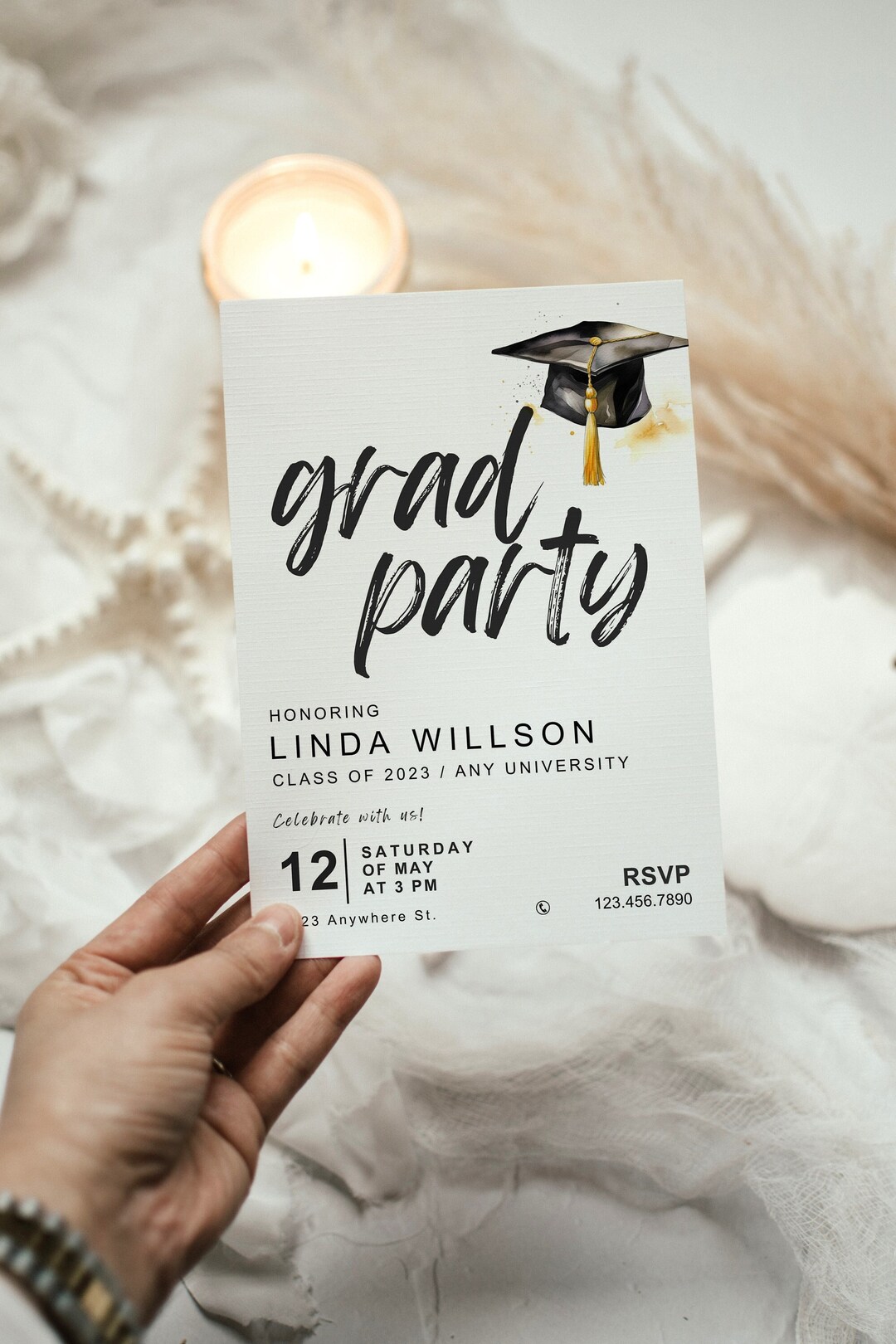 Graduation Party Invitation Template Editable, Graduation Annauncement ...
