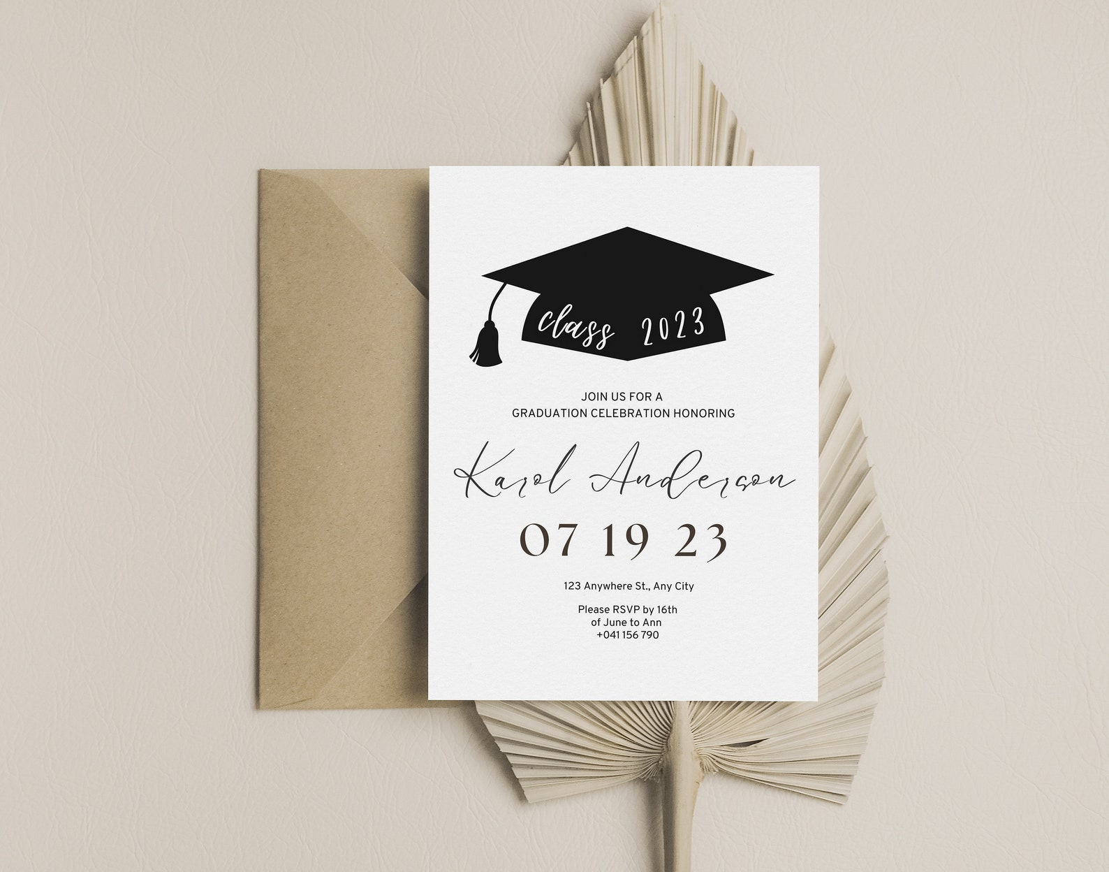 Graduation Invitation Editable Template, Graduation Annauncement ...