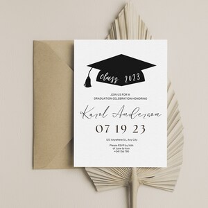 Graduation Invitation Editable Template, Graduation Annauncement ...