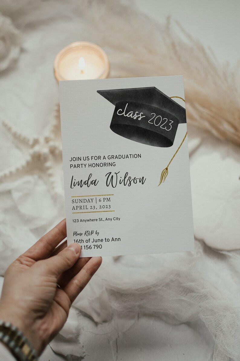 Graduation Party Invitation Template Editable, Graduation Annauncement ...