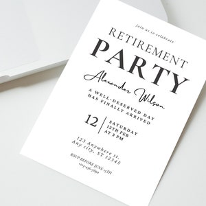 Modern Retirement Party Invitation Template, Editable Retirement Invite ...