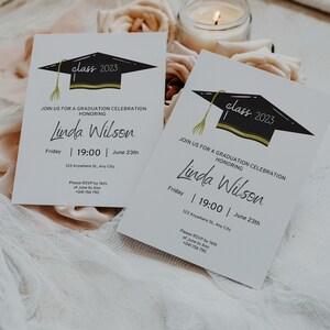 Graduation Party Invitation Template Editable, Graduation Annauncement ...