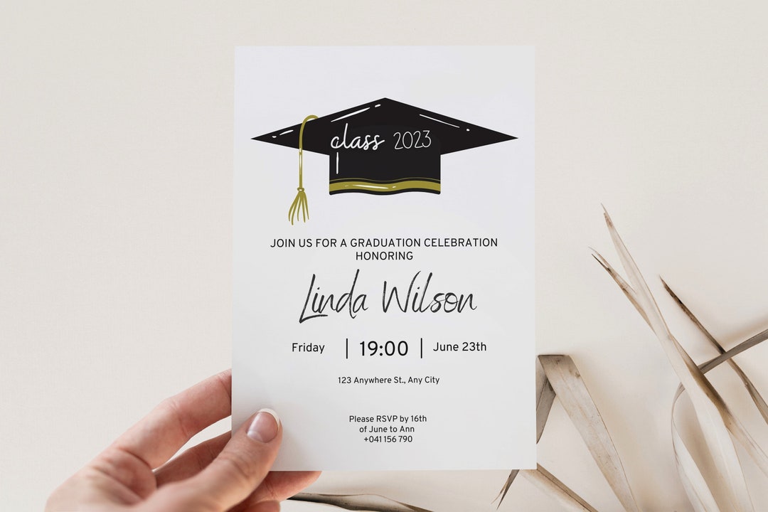 Graduation Party Invitation Template Editable, Graduation Annauncement ...