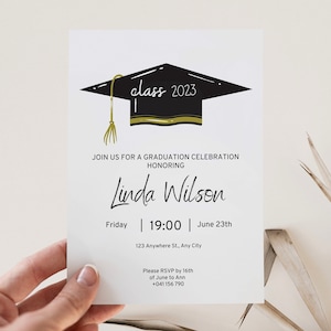 Graduation Party Invitation Template Editable, Graduation Annauncement ...