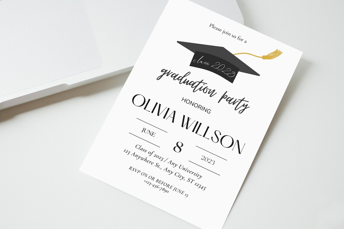 Graduation Party Invitation Template Editable Graduation - Etsy
