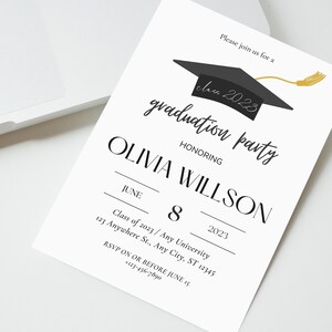 Graduation Party Invitation Template Editable, Graduation Annauncement ...