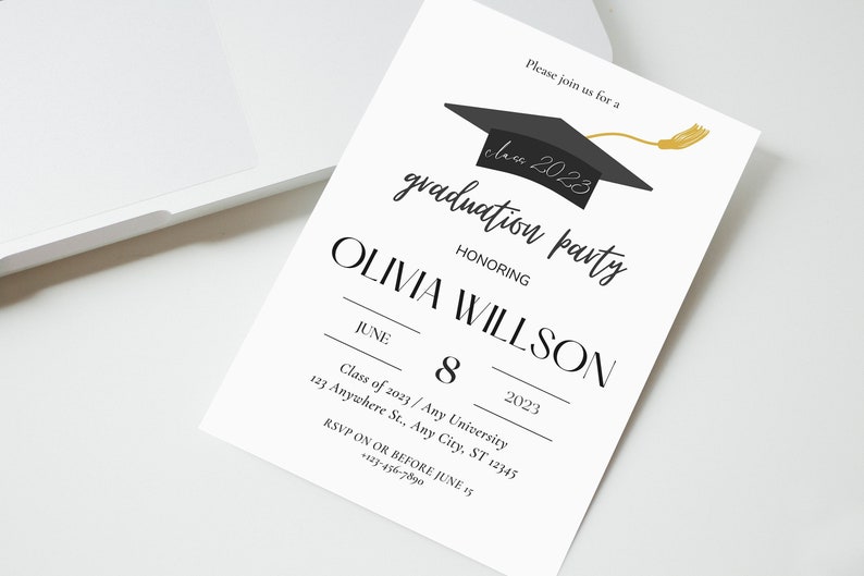 Graduation Party Invitation Template Editable Graduation - Etsy