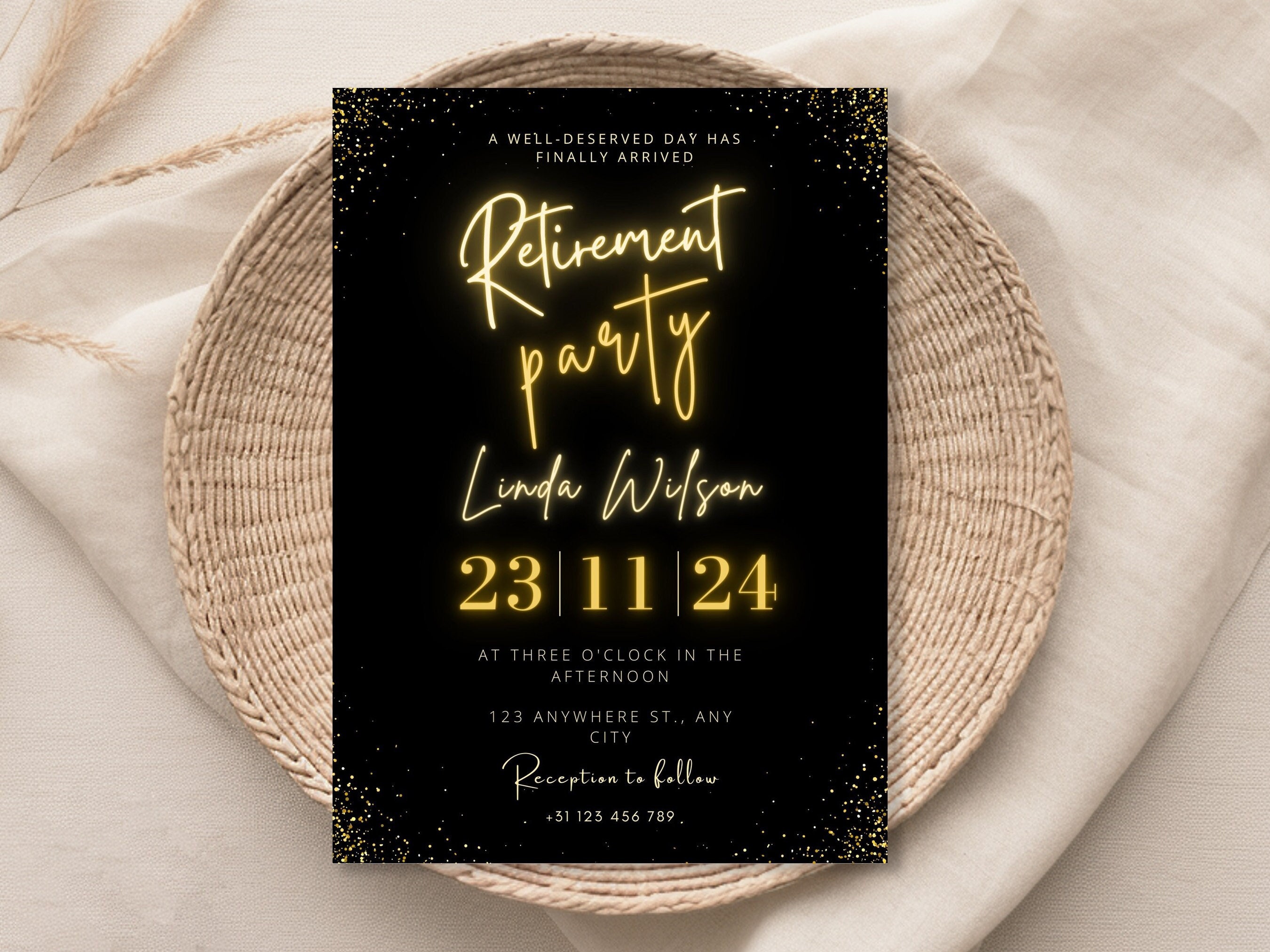 Modern Retirement Party Invitation Template Editable Retirement Invite ...