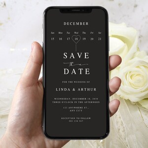 Editable Save the Date Calendar Evite Printable Card Minimal Save the ...
