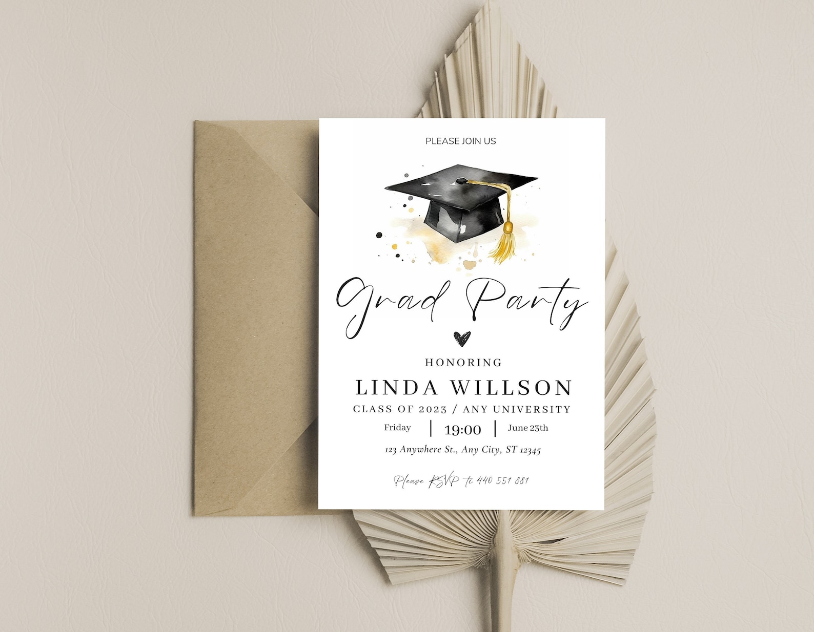 Graduation Party Invitation Template Editable Graduation Annauncement ...